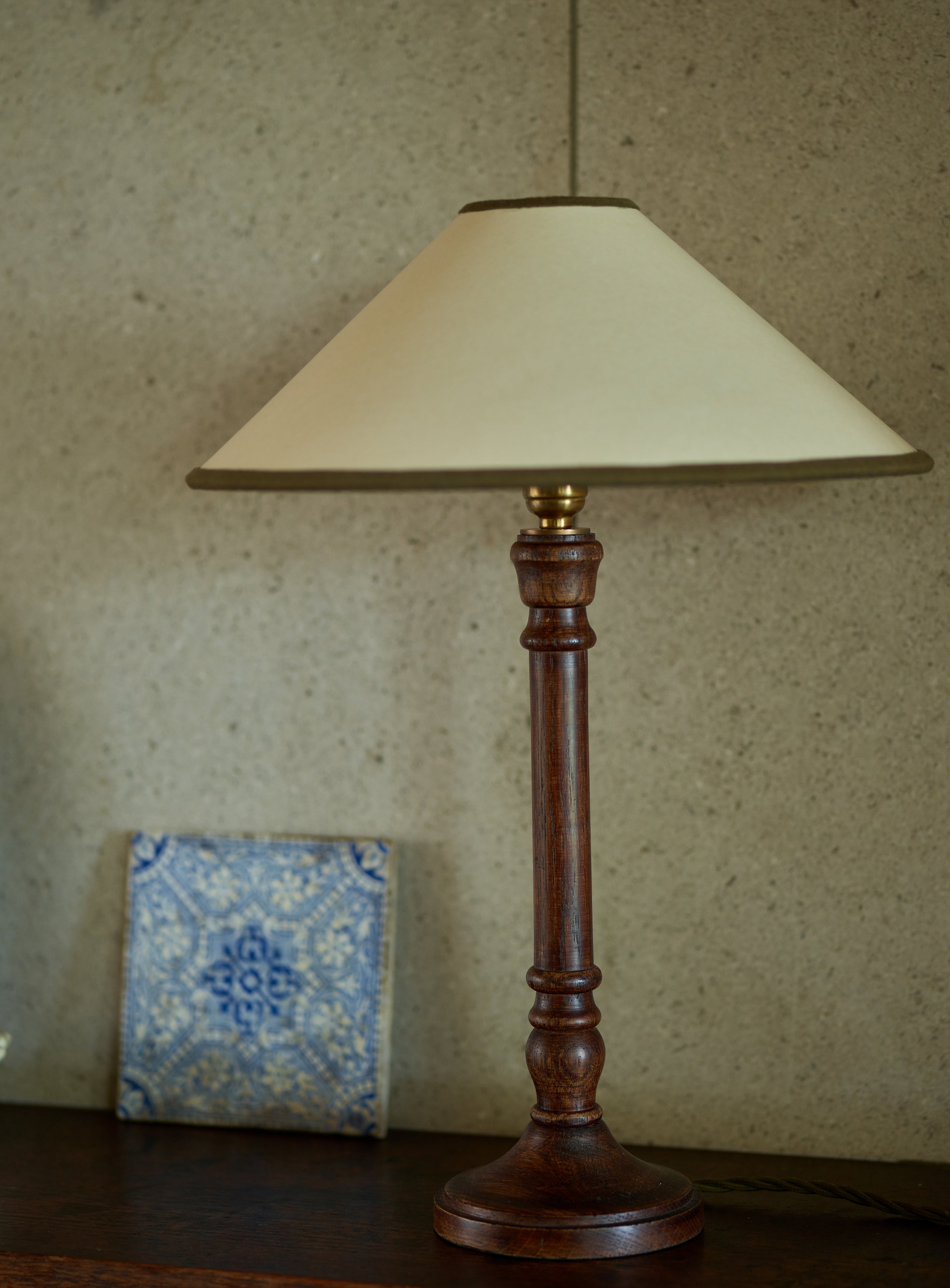 Arlo Card Lampshade, Medium, Olive Trim | Rowen & Wren