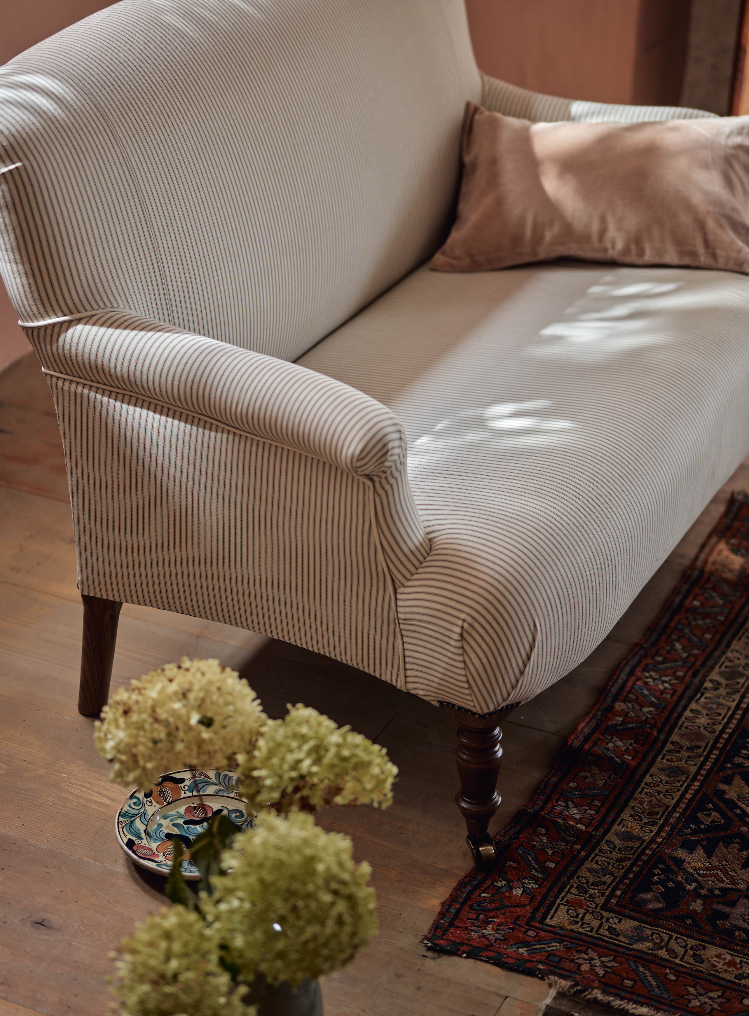 Finley Sofa, Heritage Mole Stripe | Rowen & Wren