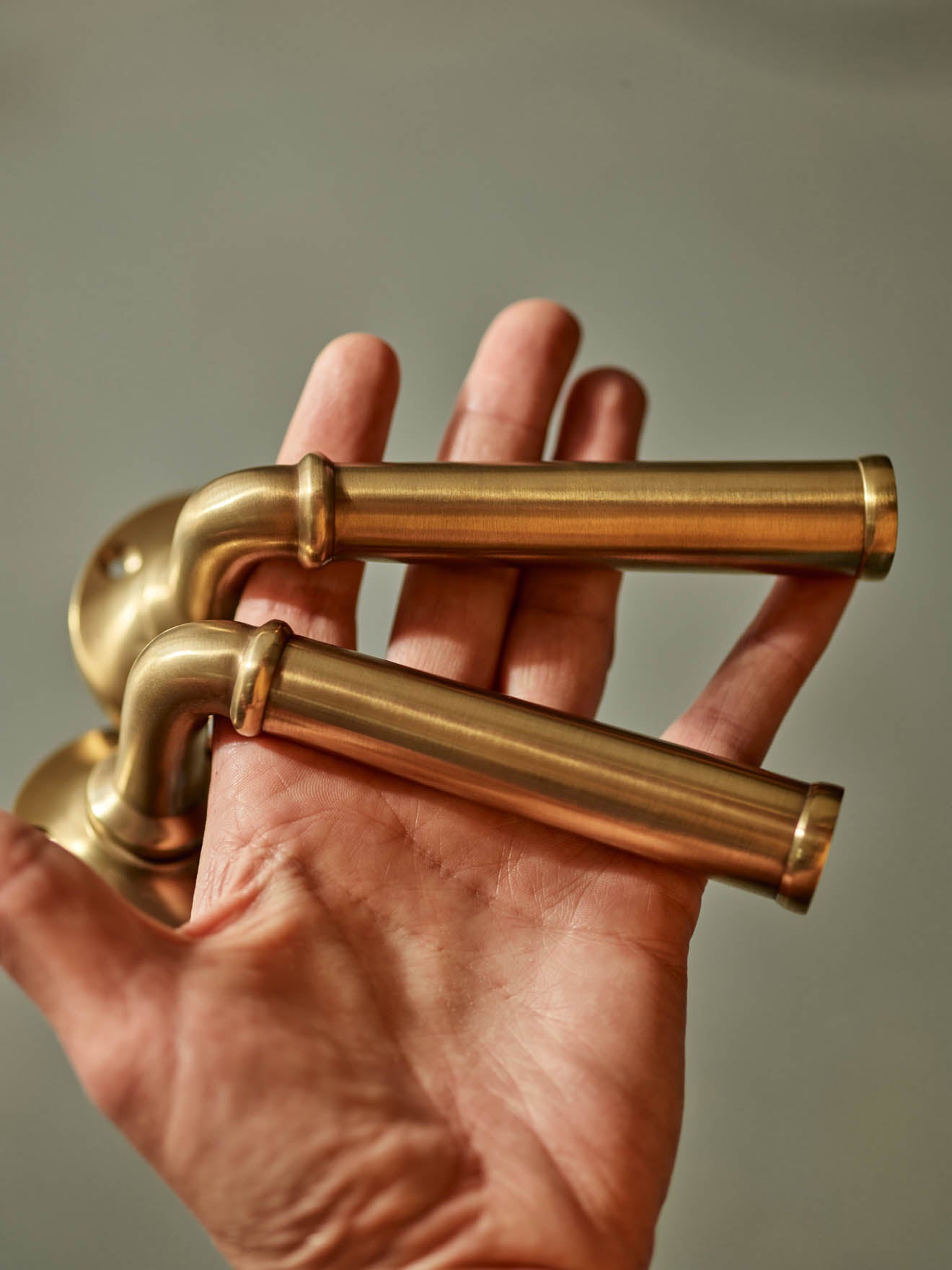 Grove Levered Door Handles, Matt Brass | Rowen & Wren