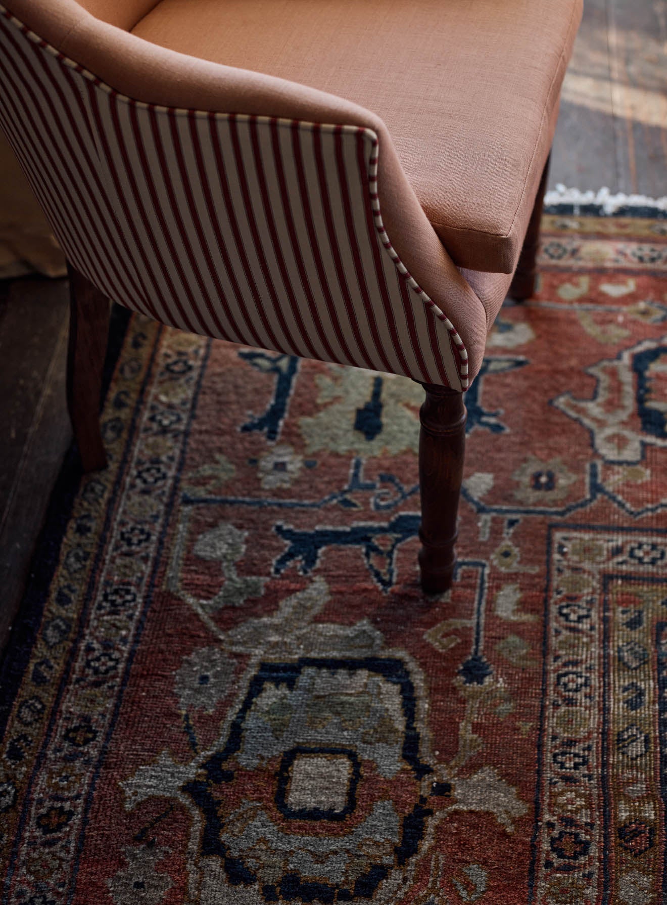 Bennett Library Chair, Plaster Pink & Heritage Red Stripe – Rowen & Wren