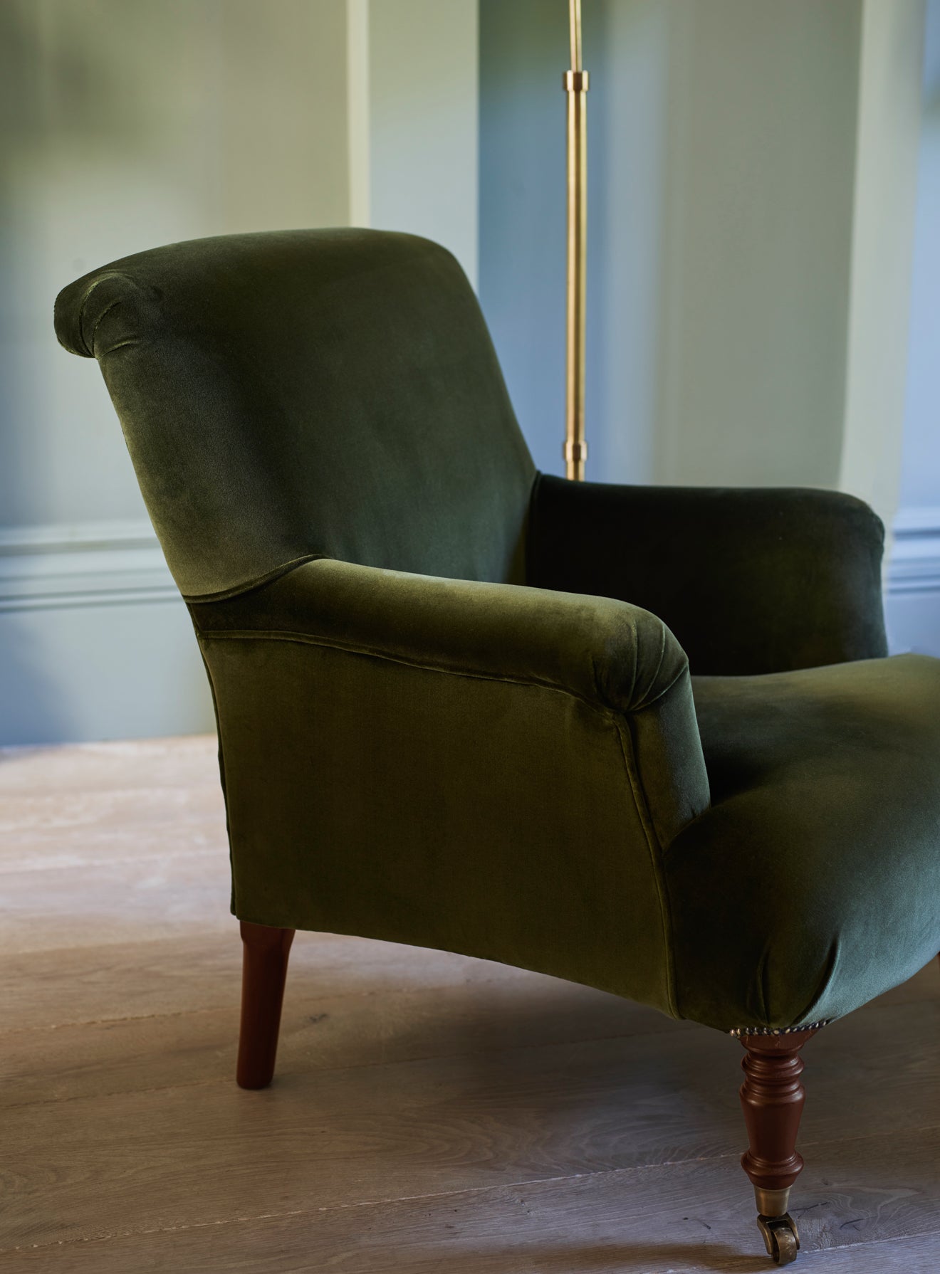Finley Armchair, Dark Olive Velvet | Rowen & Wren