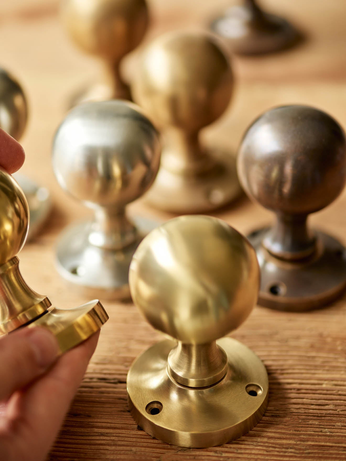 Grove Door Handles, Matt Brass | Rowen & Wren