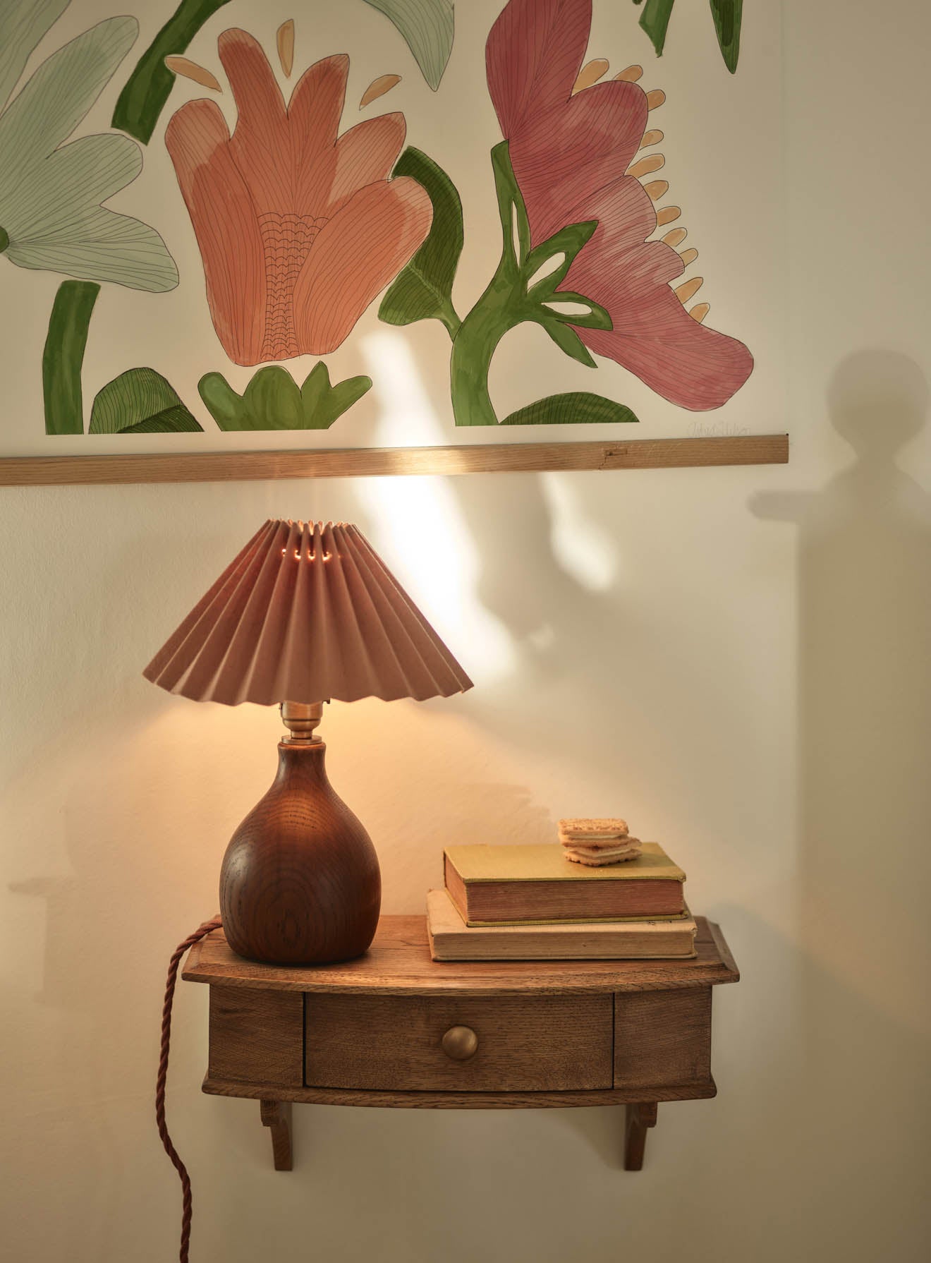 Archer Oak Bedside Shelf | Wall Mounted Bedside Table | Rowen & Wren