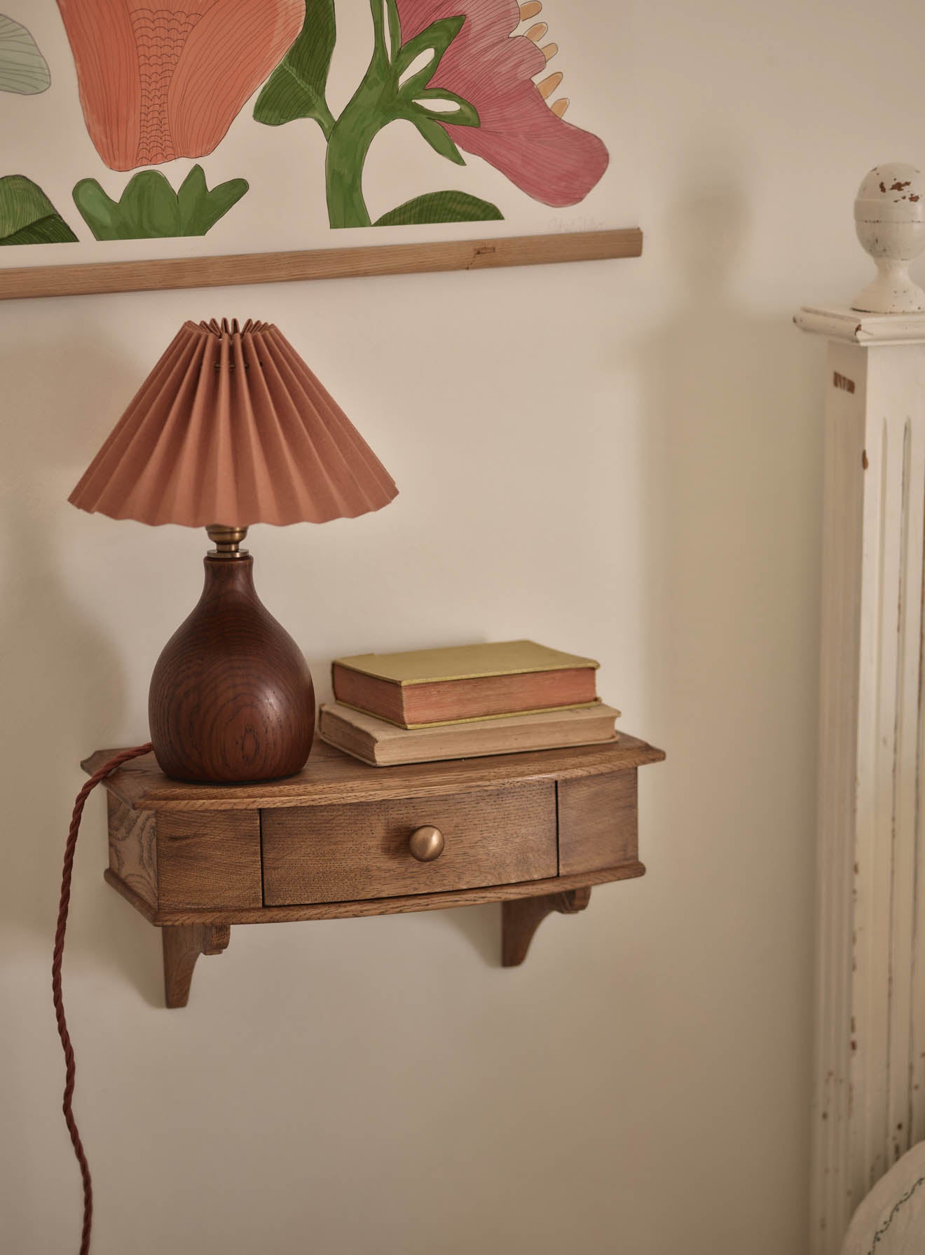 Archer Oak Bedside Shelf | Wall Mounted Bedside Table | Rowen & Wren