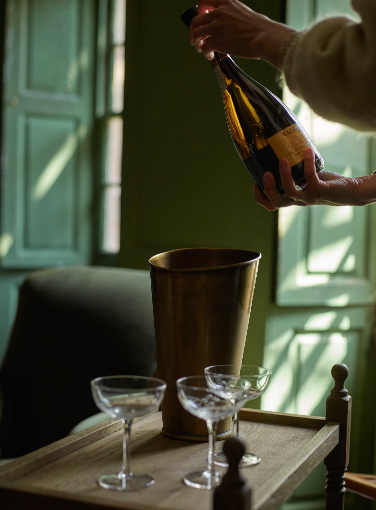 Lena Brass Champagne Cooler | Rowen & Wren