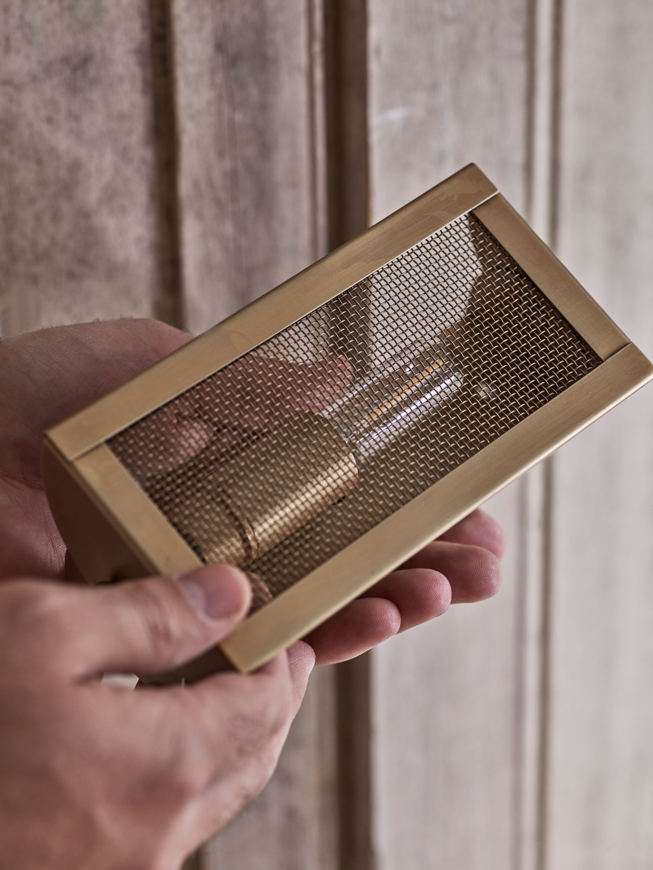 Gauzed Wall Light, Brass | Rowen & Wren