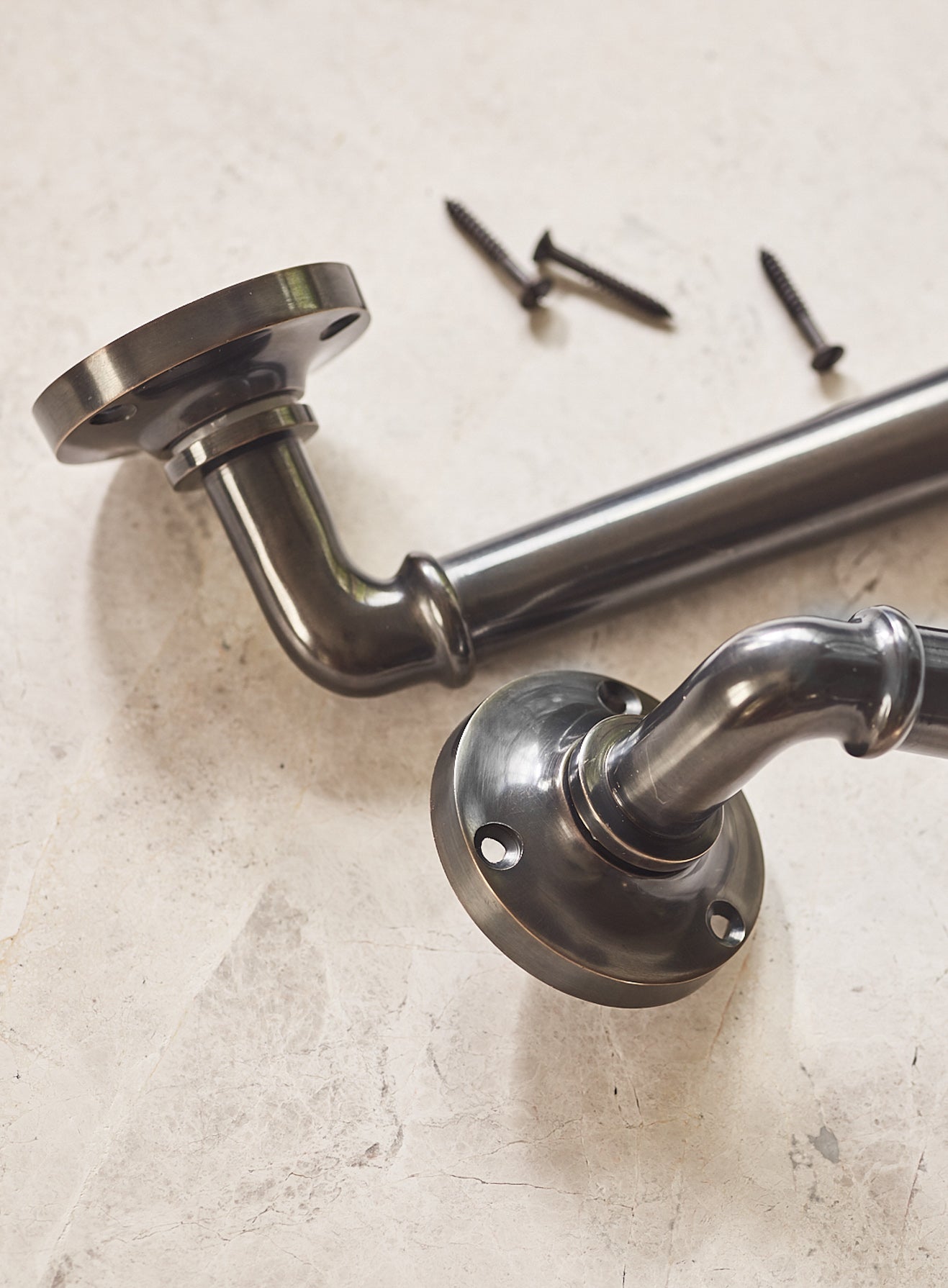 Grove Levered Door Handles, Blackened Brass | Rowen & Wren